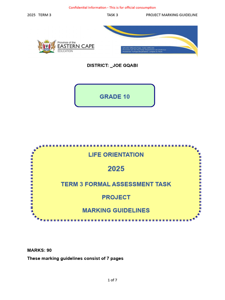 Grade 10 Life Orientation Project Guidelines | PDF | Teenage Pregnancy ...