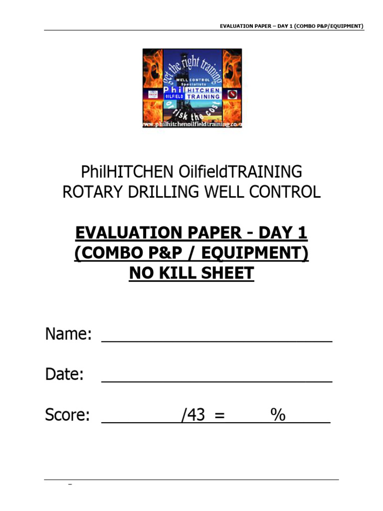 Evaluation Paper Day 1 Combo P&P & Equipment (No Kill Sheet) REV02 ...