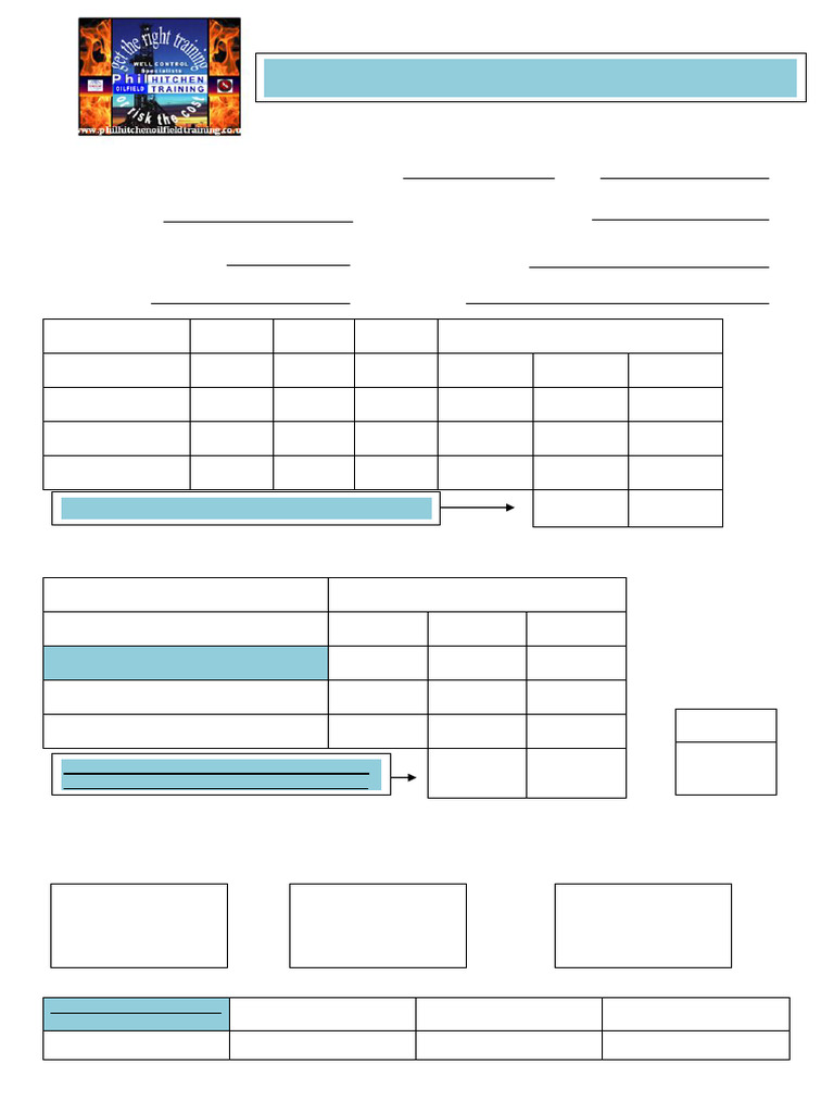 8. Subsea Kill Sheet - A-Train Logo Updated 250314 | PDF | Casing ...