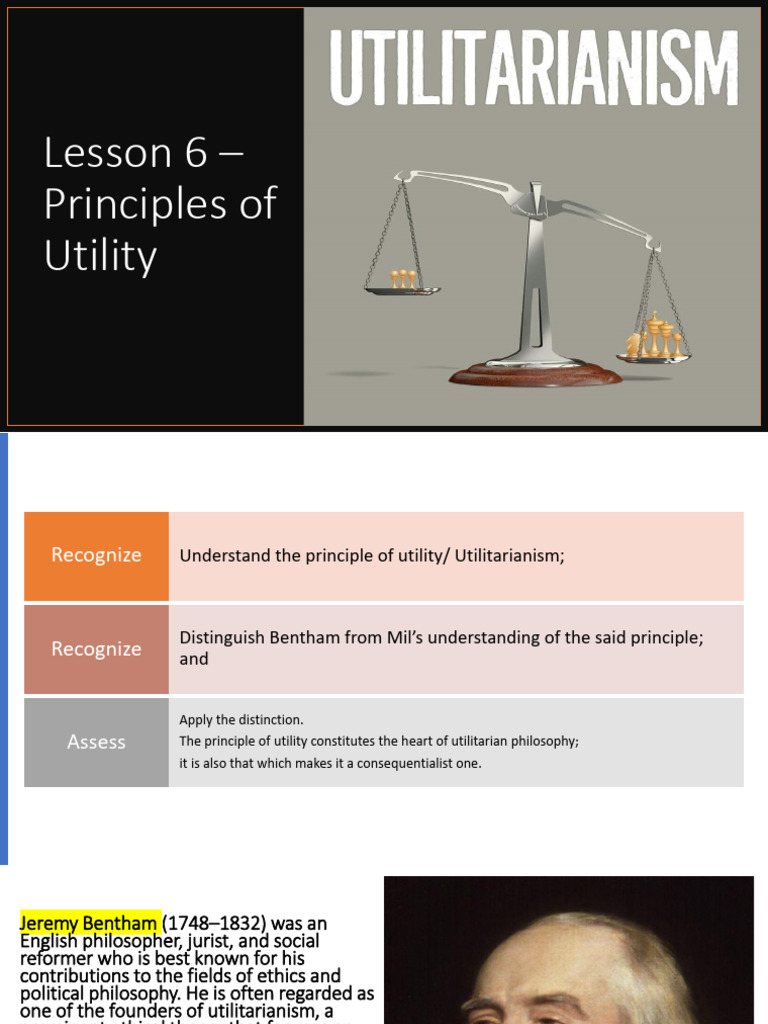 Lesson 6 Principle of Utility 2 | PDF | Utilitarianism | John Stuart Mill