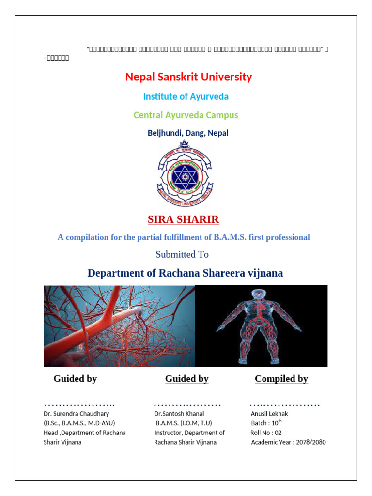 Sira Sharir: Anatomy and Functions | PDF | Vein | Ayurveda