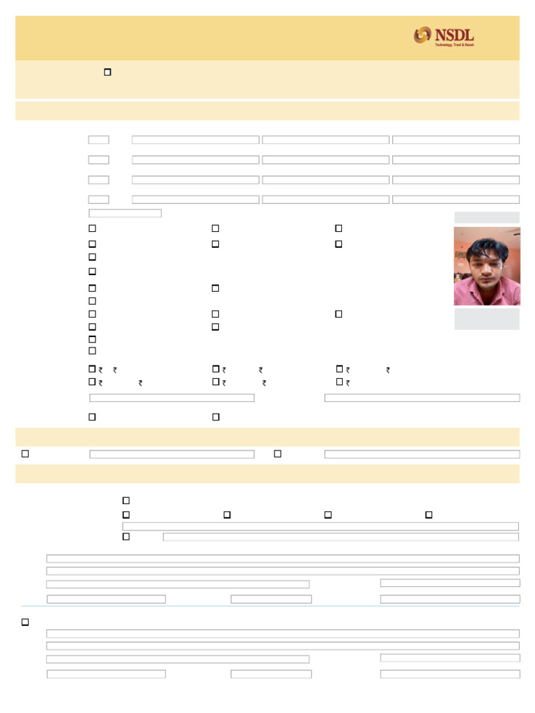 NSDL Payments Bank Account Application Form | PDF | Banks | Debit Card