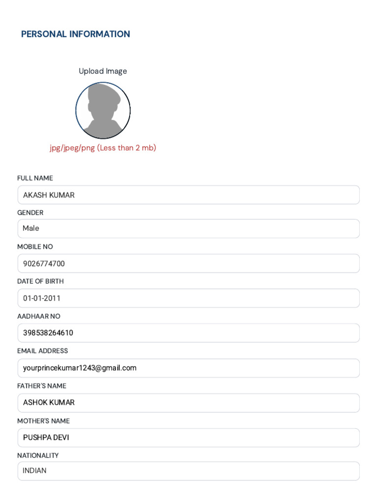 NOK Address Information in NCC | PDF