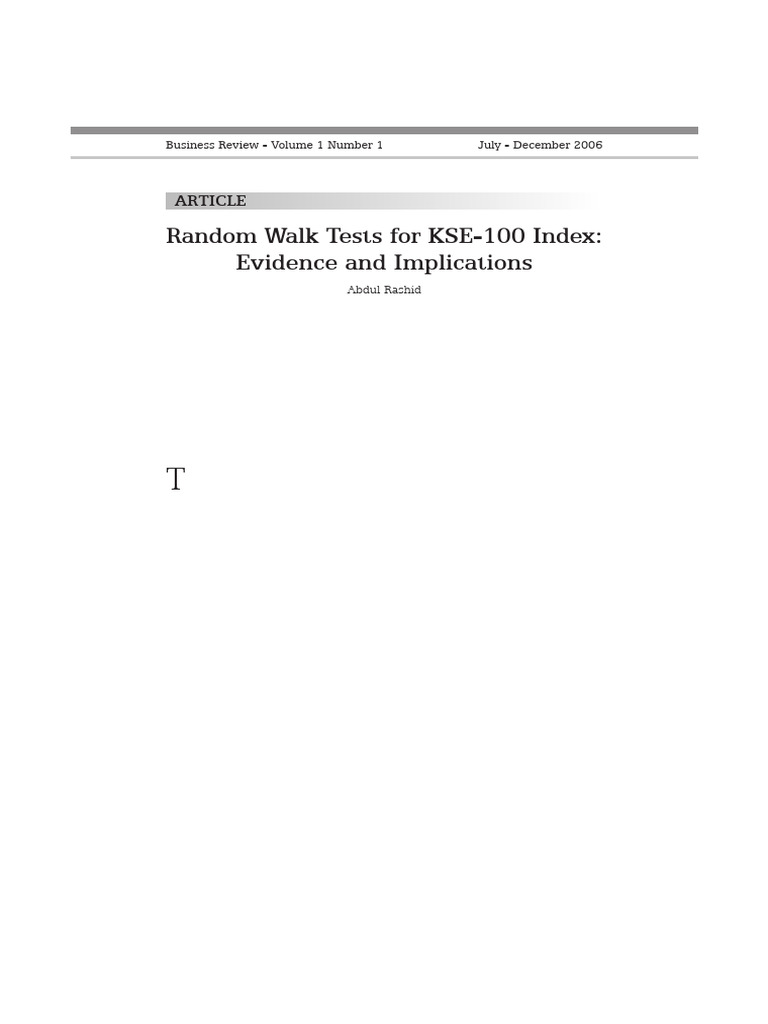 2006-Random Walk in Stock Prices - 2 (Y Category) | PDF ...