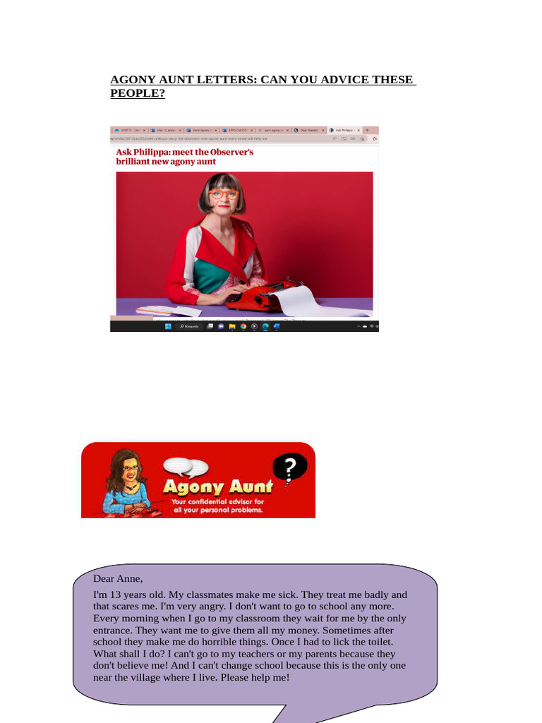 Agony Aunt: Advice for Troubled Friendships | PDF