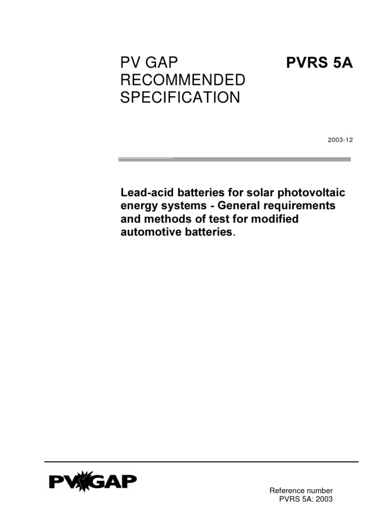 Methods of Testing Batteries For Solar PV | PDF | Battery (Electricity ...