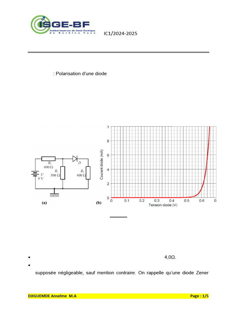 Exercices sur diodes et transistors | PDF | Diode | Transistor