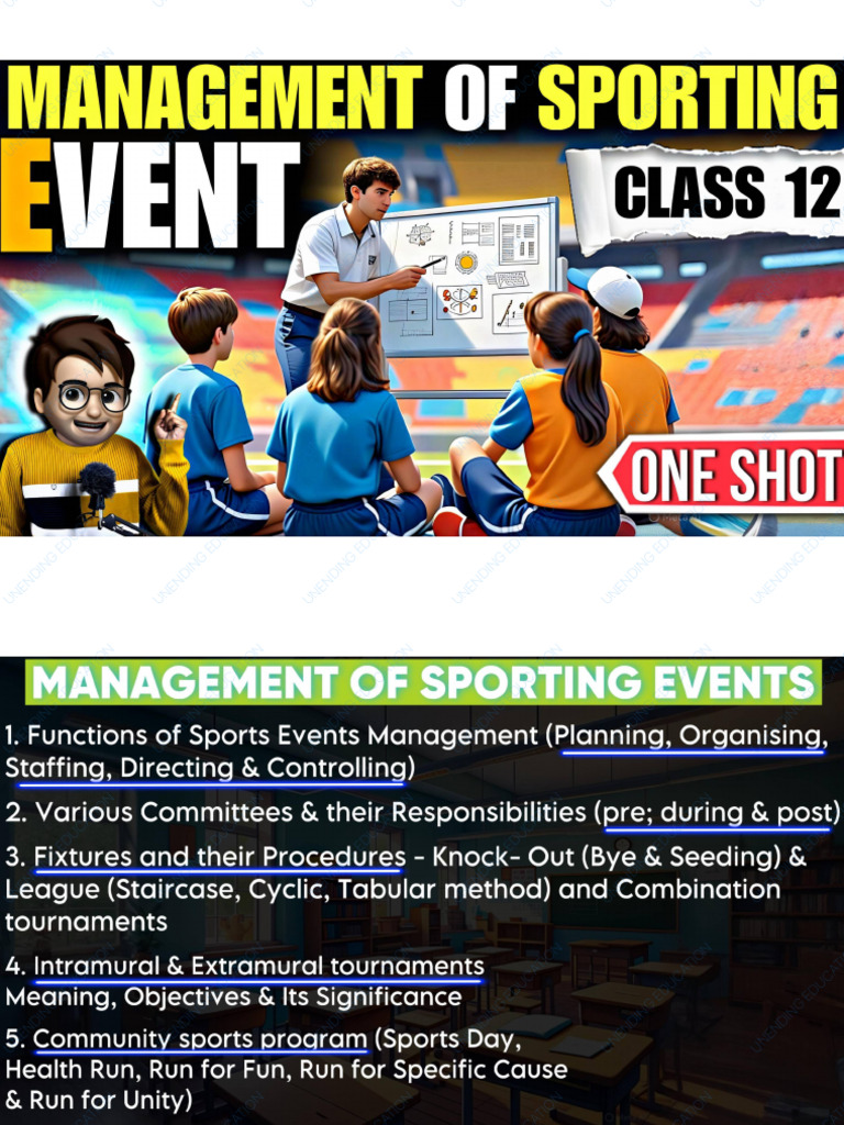Management of Sporting Event Class12 - Ayush Bhaiya | PDF