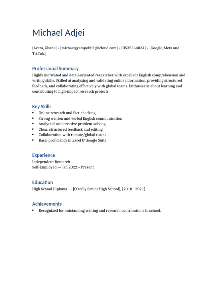 Example Resume and Cover Letter | PDF