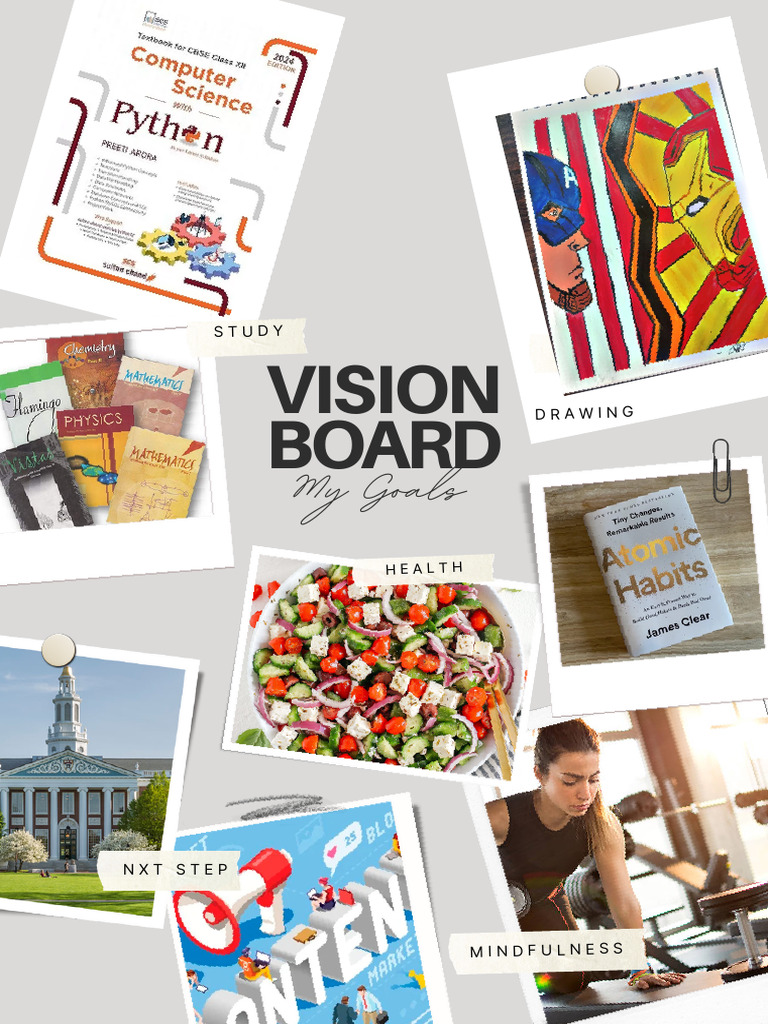 Vision Board Photo Collage A4 Document | PDF