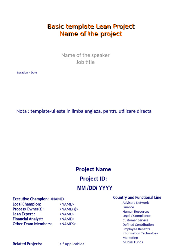 Lean Project Template Overview | PDF | Business