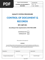 Document Control Procedure ISO 9001 | PDF
