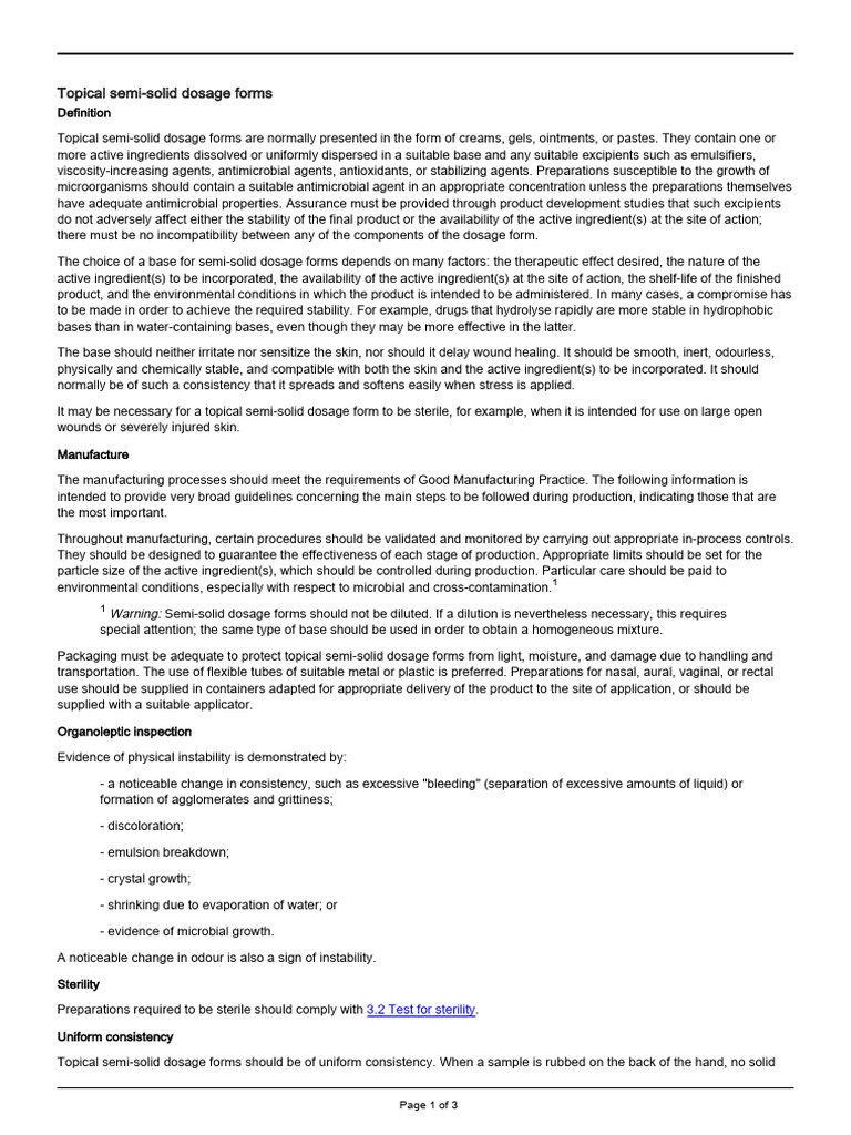 Topical Semisolid Dosage Form | PDF | Topical Medication | Emulsion
