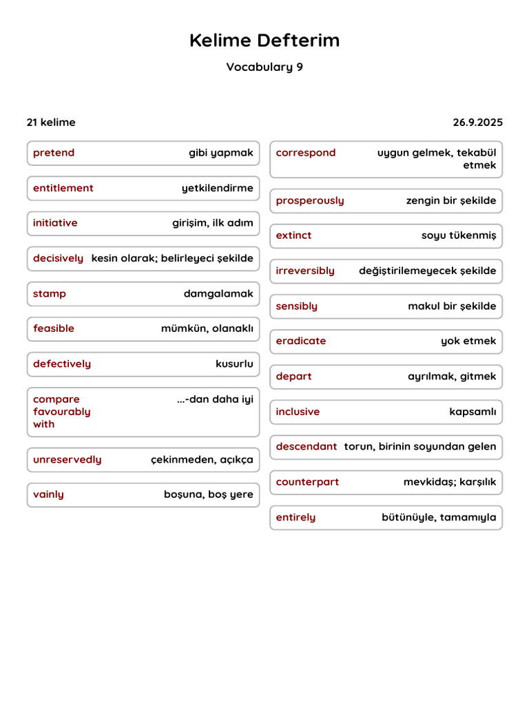 Vocab 9 | PDF