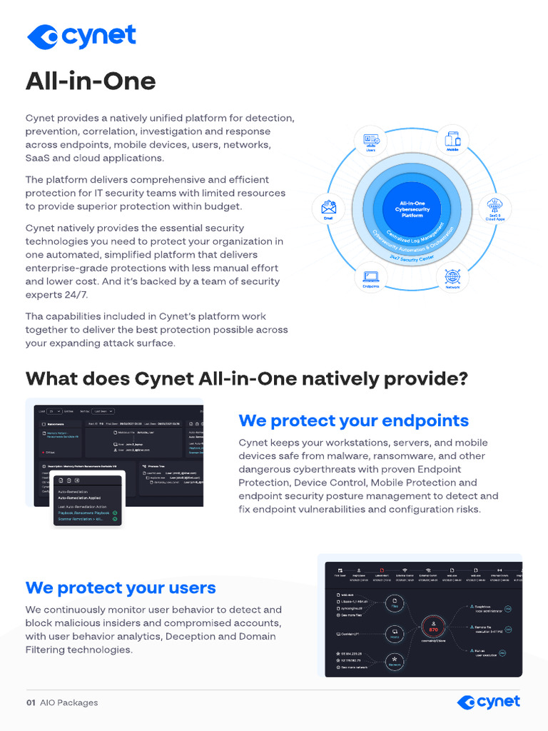 Cynet All-in-One Cybersecurity Overview | PDF | Malware | Ransomware
