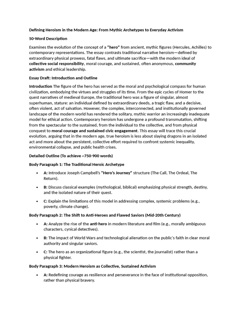 Modern Heroism: From Myths to Activism | PDF | Hero | Courage