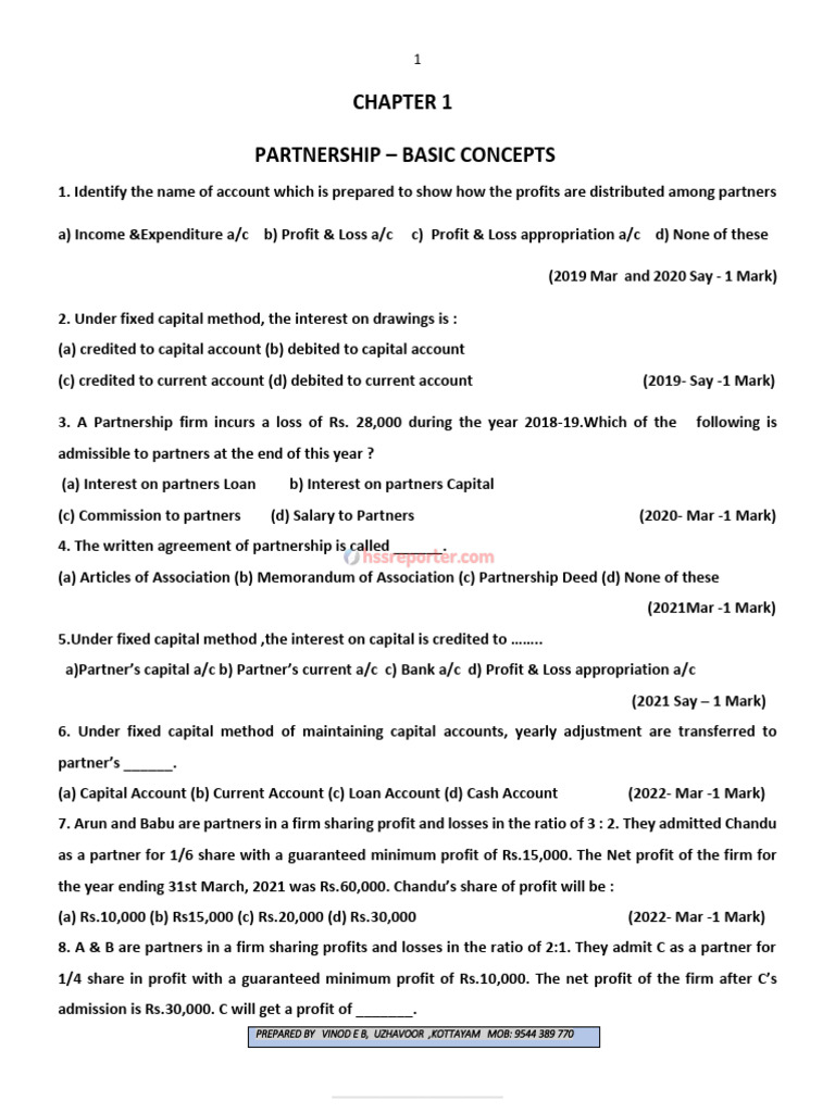 Partnership Accounting Concepts Explained | PDF | Balance Sheet ...