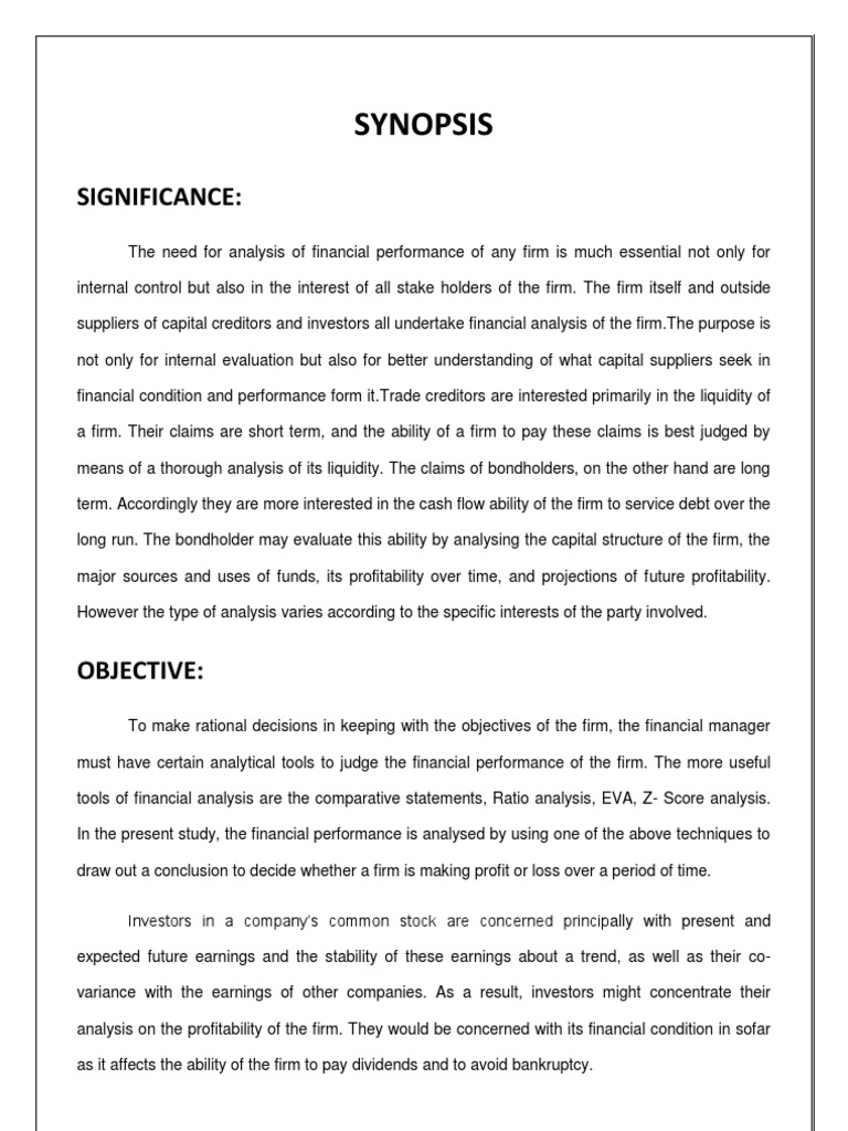 Synopsis New | PDF | Financial Analyst | Bonds (Finance)