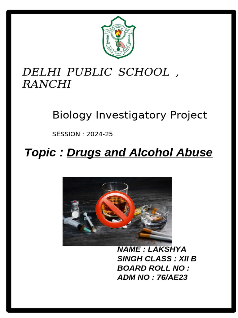 Drugs and Alcohol Abuse Project Bio | PDF | Substance Abuse | Stimulant