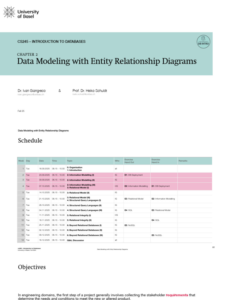 2 Cs245 HS25 Intro DB Information Modeling | PDF | Database Design ...