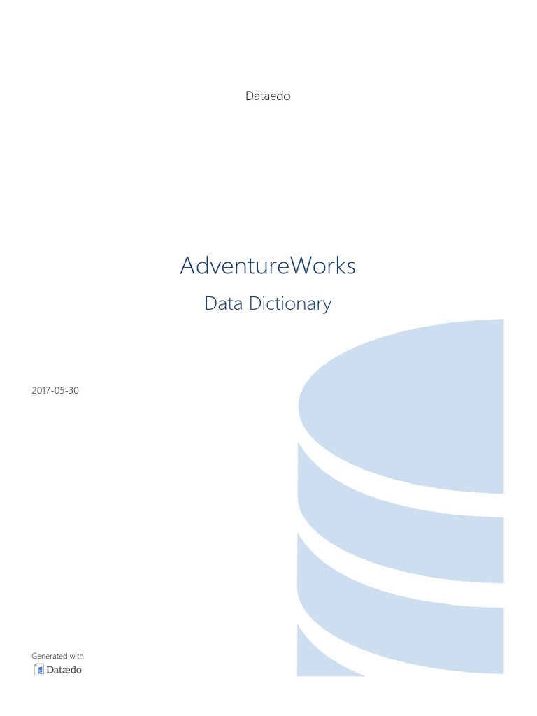 AdventureWorks - Data Dictionary-Các Trang Đã Xóa | PDF | Database ...