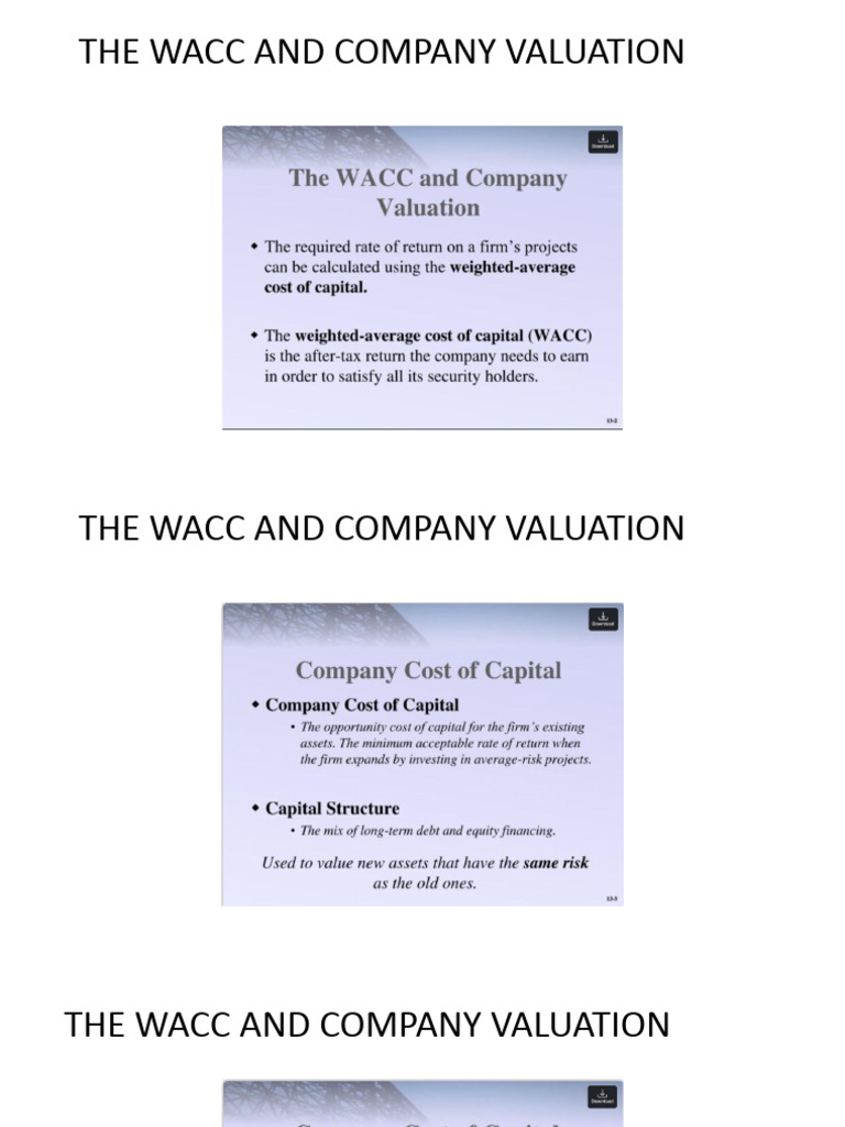 WACC and Company Valuation | PDF
