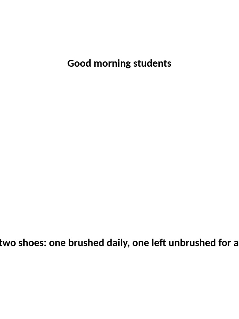 Shoe Analogy Speech Presentation | PDF