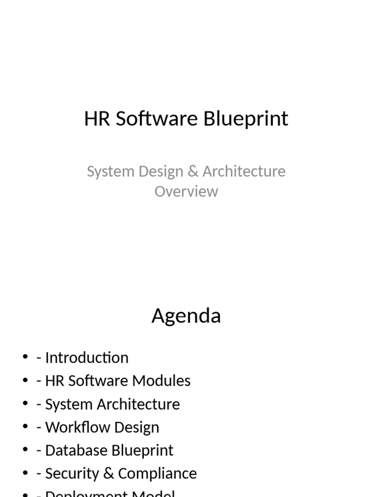 Comprehensive HR Software Blueprint | PDF