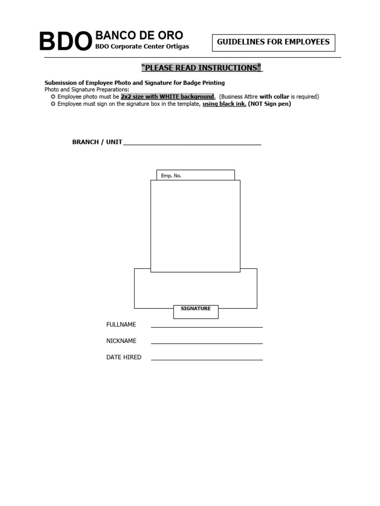 BDO - ID Template | PDF