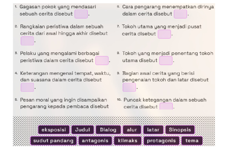 Indo - Mengisi Bagian Kosong Unsur Intrinsik Cerita | PDF