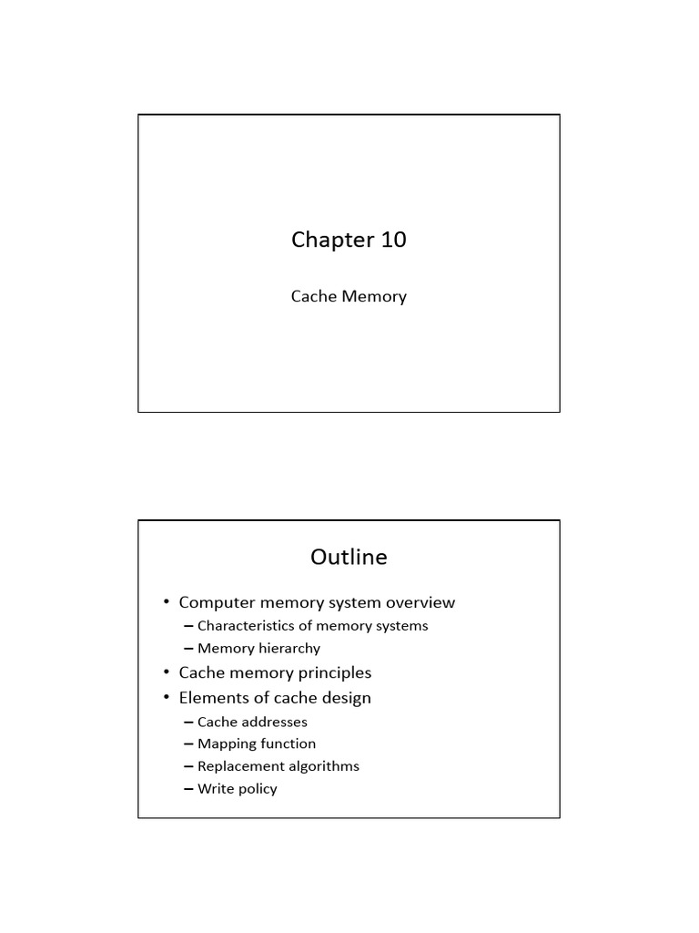 Chapter 10 Cache Memory | PDF | Computer Data Storage | Cpu Cache