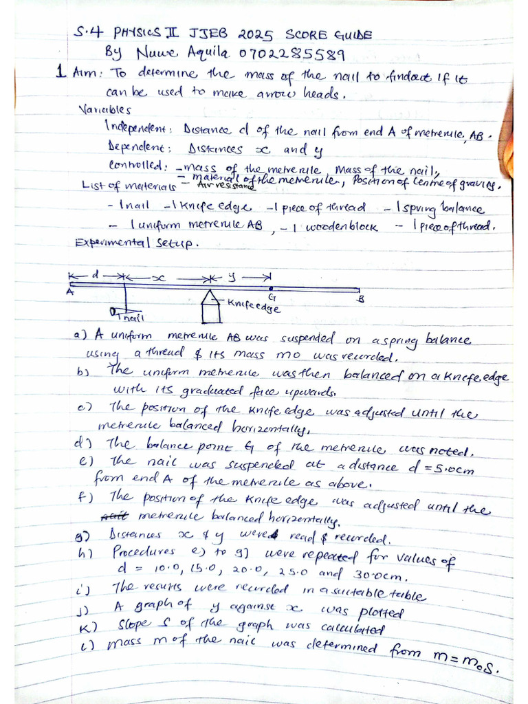 S.4 Physics II JJEB 2025 | PDF