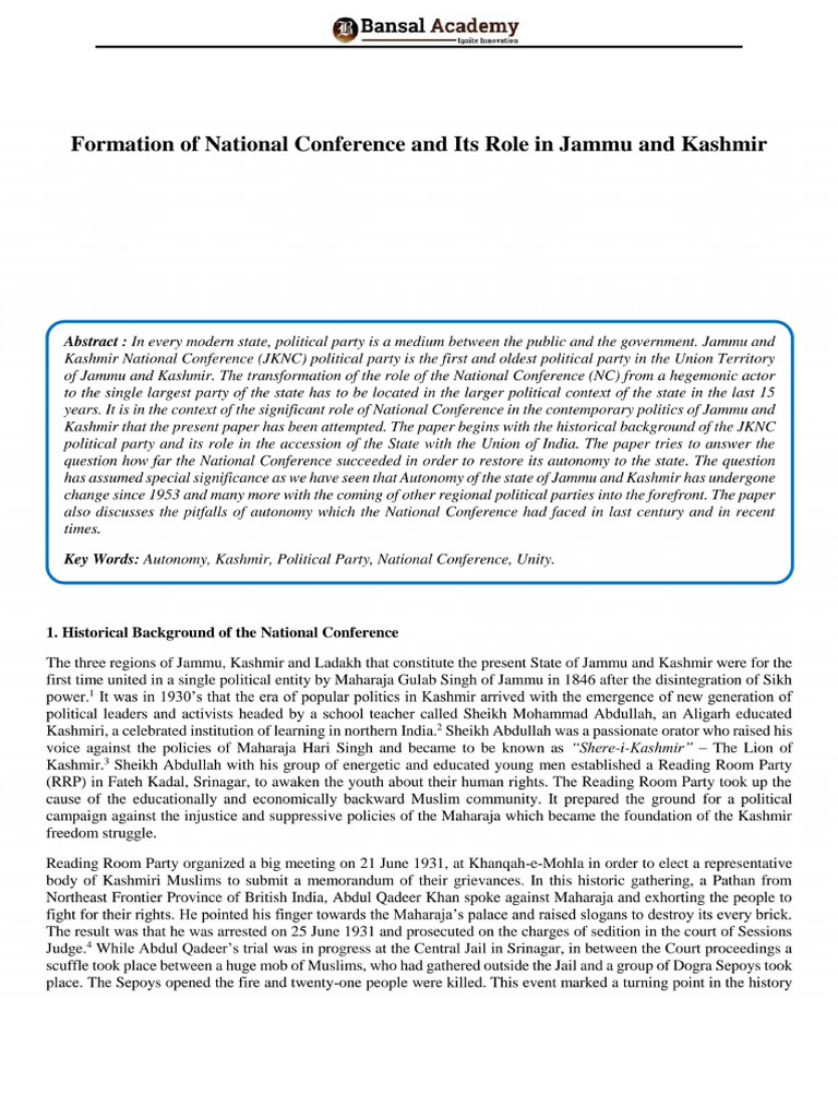 National Conference | PDF