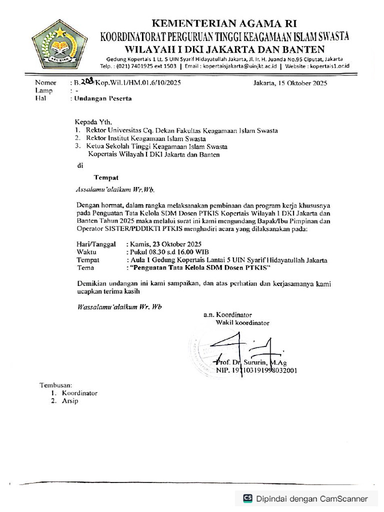 Surat Undangan Revisi | PDF