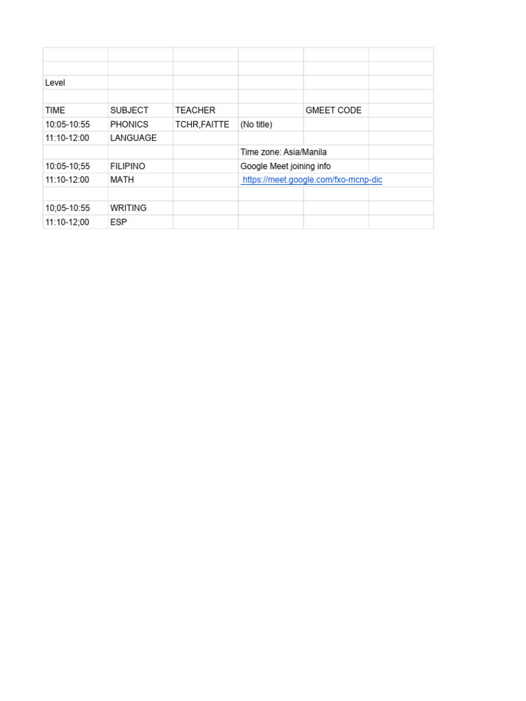 Pinugay Gmeet Links (Copy) | PDF | Philippines
