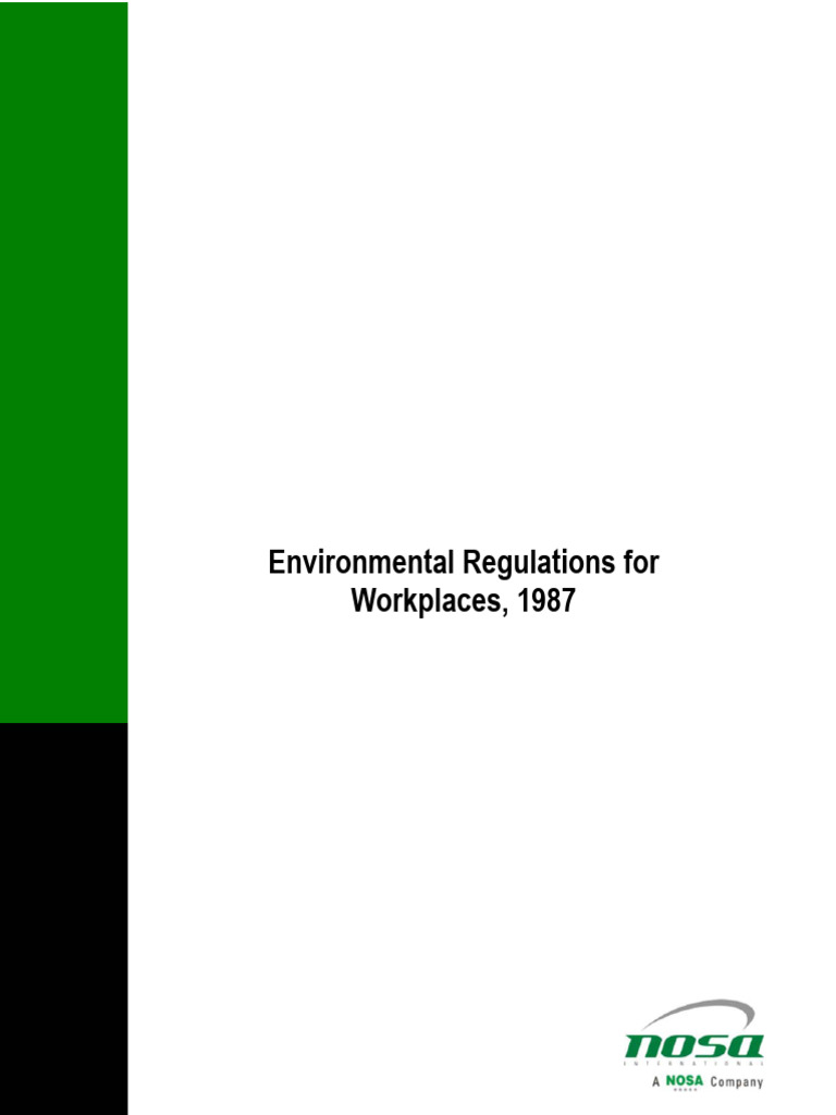 Environmental Regulations Overview 1987 | PDF | Noise | Lighting