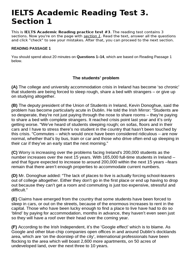 IELTS Academic Reading Test 3 | PDF | Sleep | Rapid Eye Movement Sleep