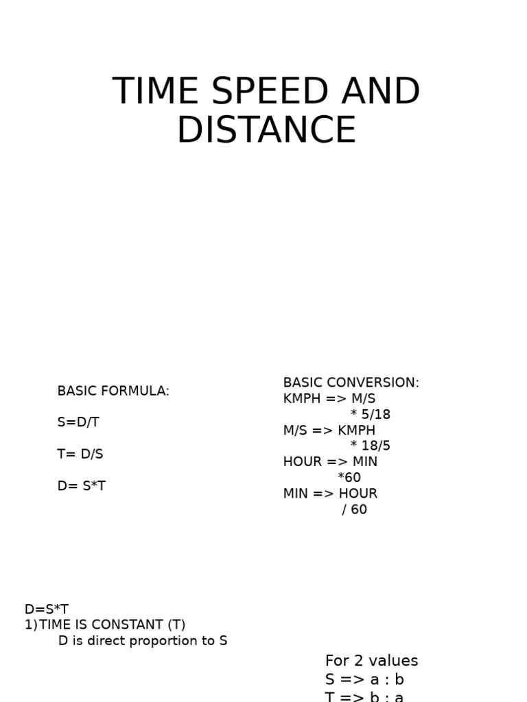 Speed, Time, and Distance Formulas | PDF | Speed | Velocity