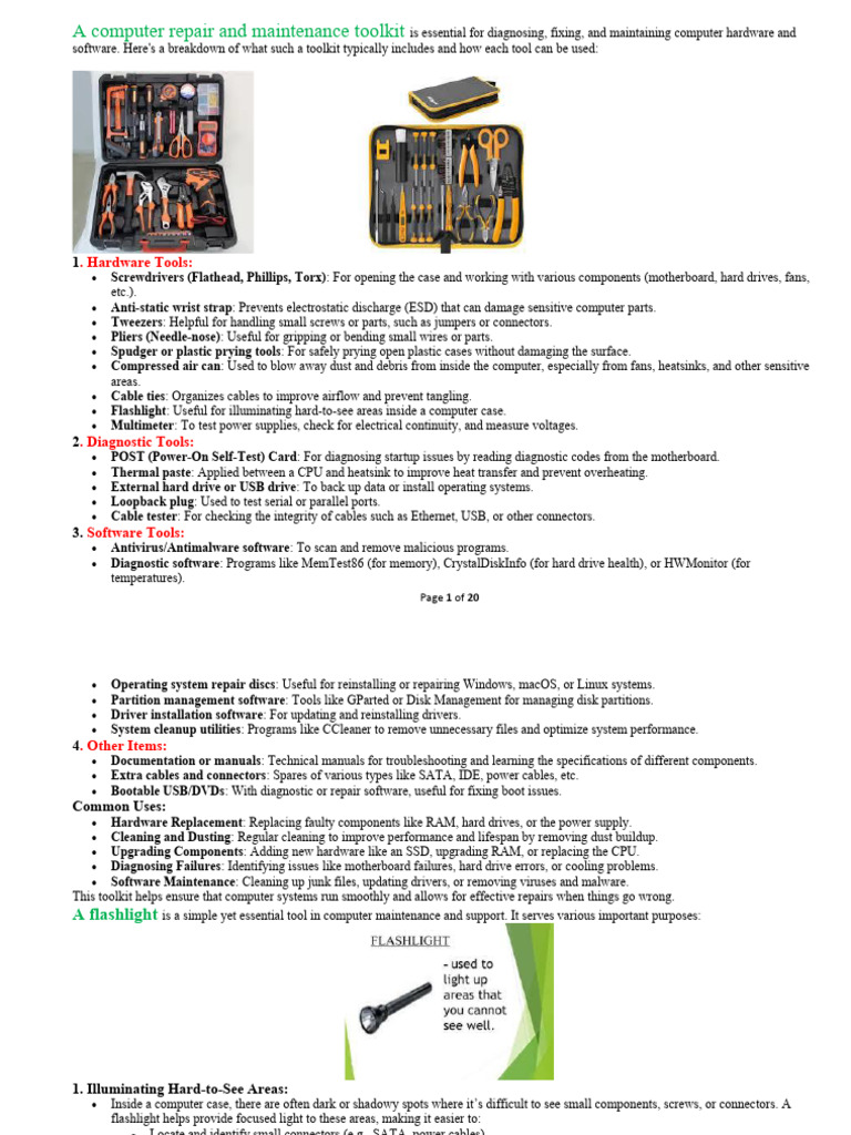 A Computer Repair and Maintenance Toolkit | PDF | Electrostatic Discharge | Electrical Connector