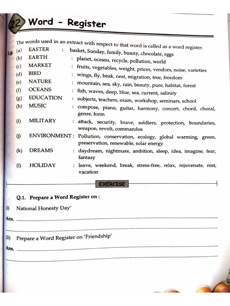 Word Register (9th) | PDF