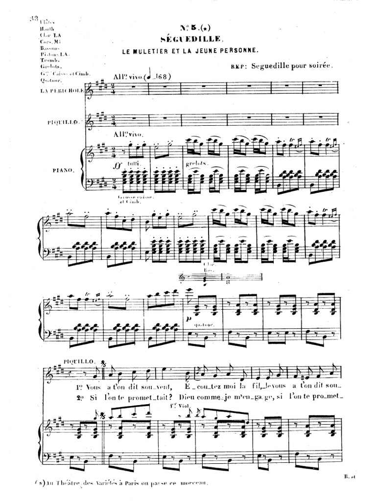 Le Muletier Et La Jeune Personne - La Perichole - Offenbach | PDF