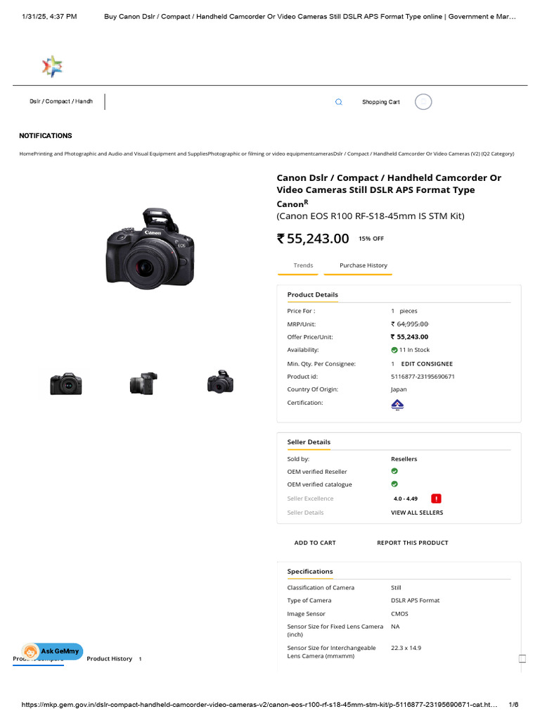 Buy Canon DSLR - Compact - Handheld Camcorder or Video Cameras Still ...