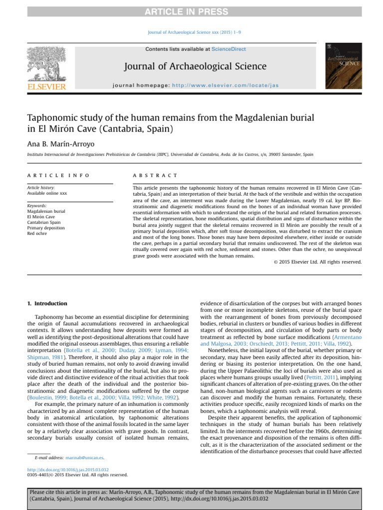 Taphonomic Study of The Human Remains FR | PDF