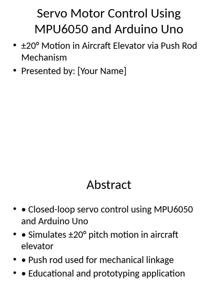 Servo Elevator Control Presentation With Images | PDF | Servomechanism ...
