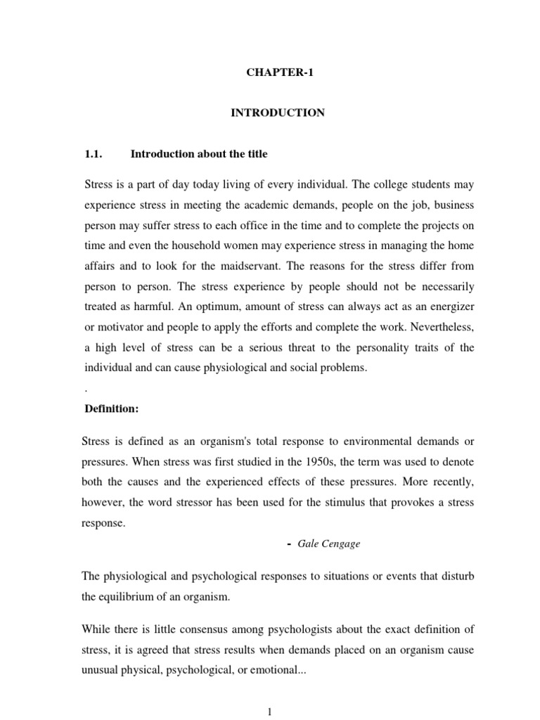 Stress Management Project | PDF | Vocational Education | Stress (Biology)