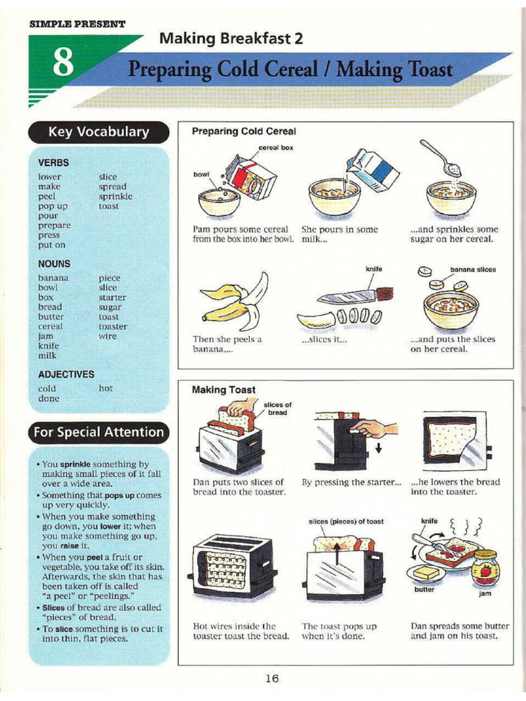 Preparing Cold Cereal & Making Toast | PDF