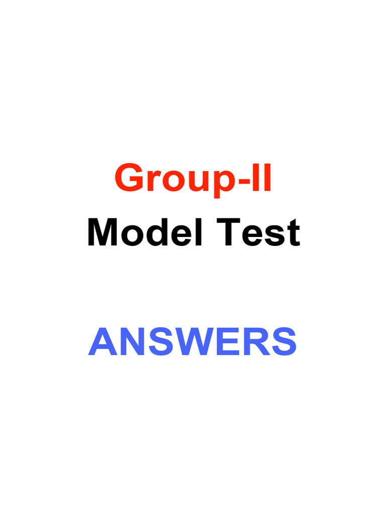 CA Final Group-2 Model Test Papers_Answers | PDF | Income Tax | Tax ...