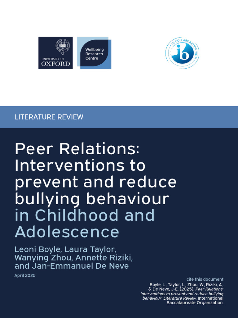 Literature Review Bullying | PDF | Bullying | Well Being