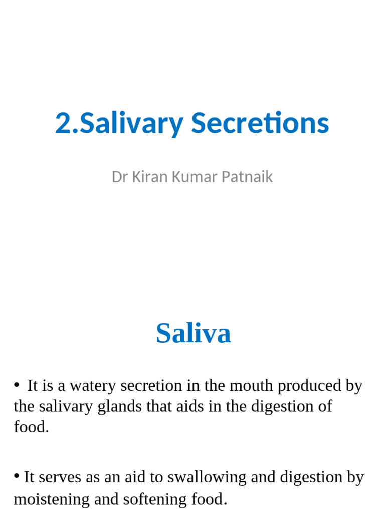 2.salivary Secretions & Deglutition | PDF | Esophagus | Saliva