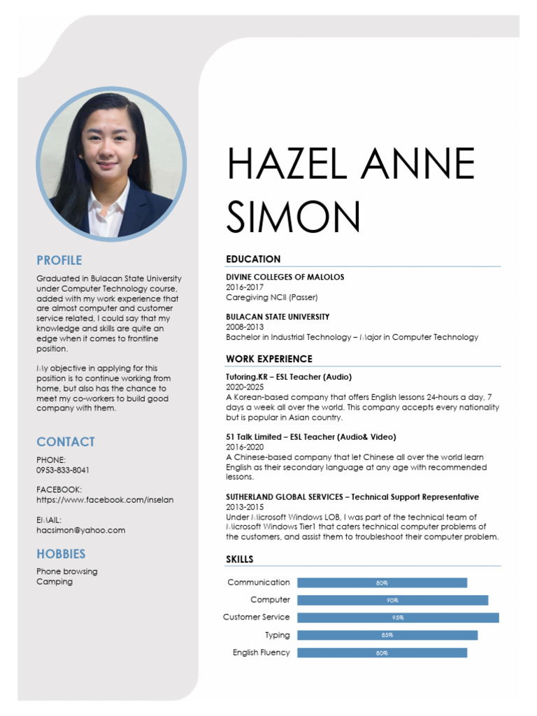 Hazel Anne Simon - Esl Teacher | PDF